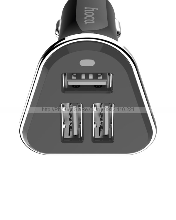 Sạc xe hơi cao cấp hiệu HOCO (UC301 3 cổng USB)